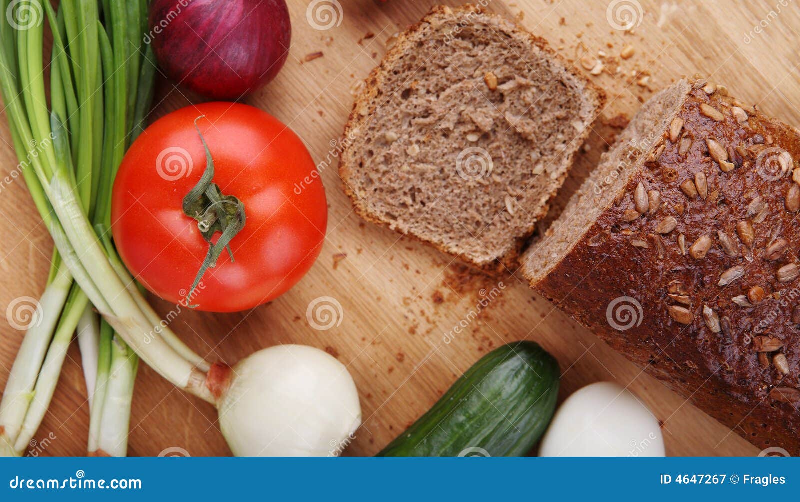 Vegetables and bread stock image. Image of vegetable, salad - 4647267