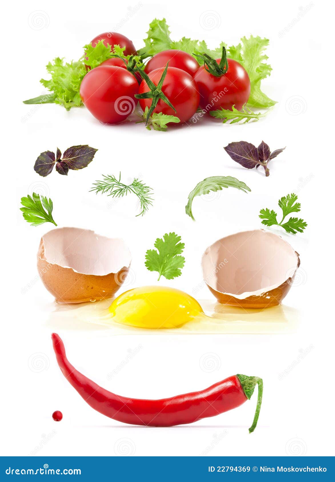 Vegetables and broken egg stock image. Image of bright - 22794369