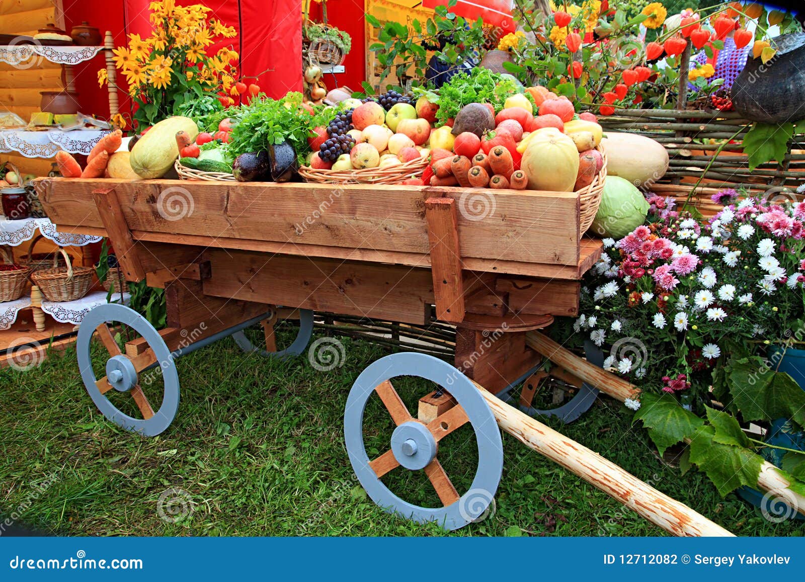 Vegetables in cart stock photo. Image of horizontal, meadow - 12712082