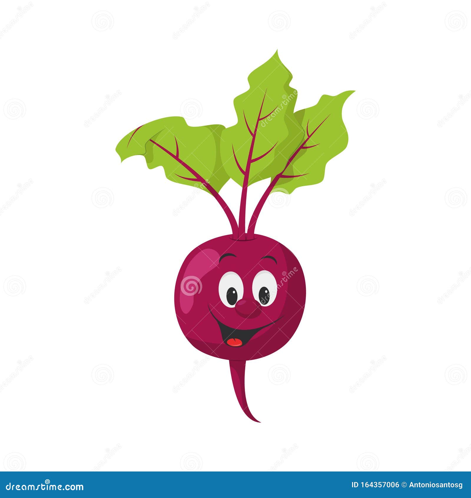 Vector Illustration of a Funny and Smiling Beet in Cartoon Style Stock ...