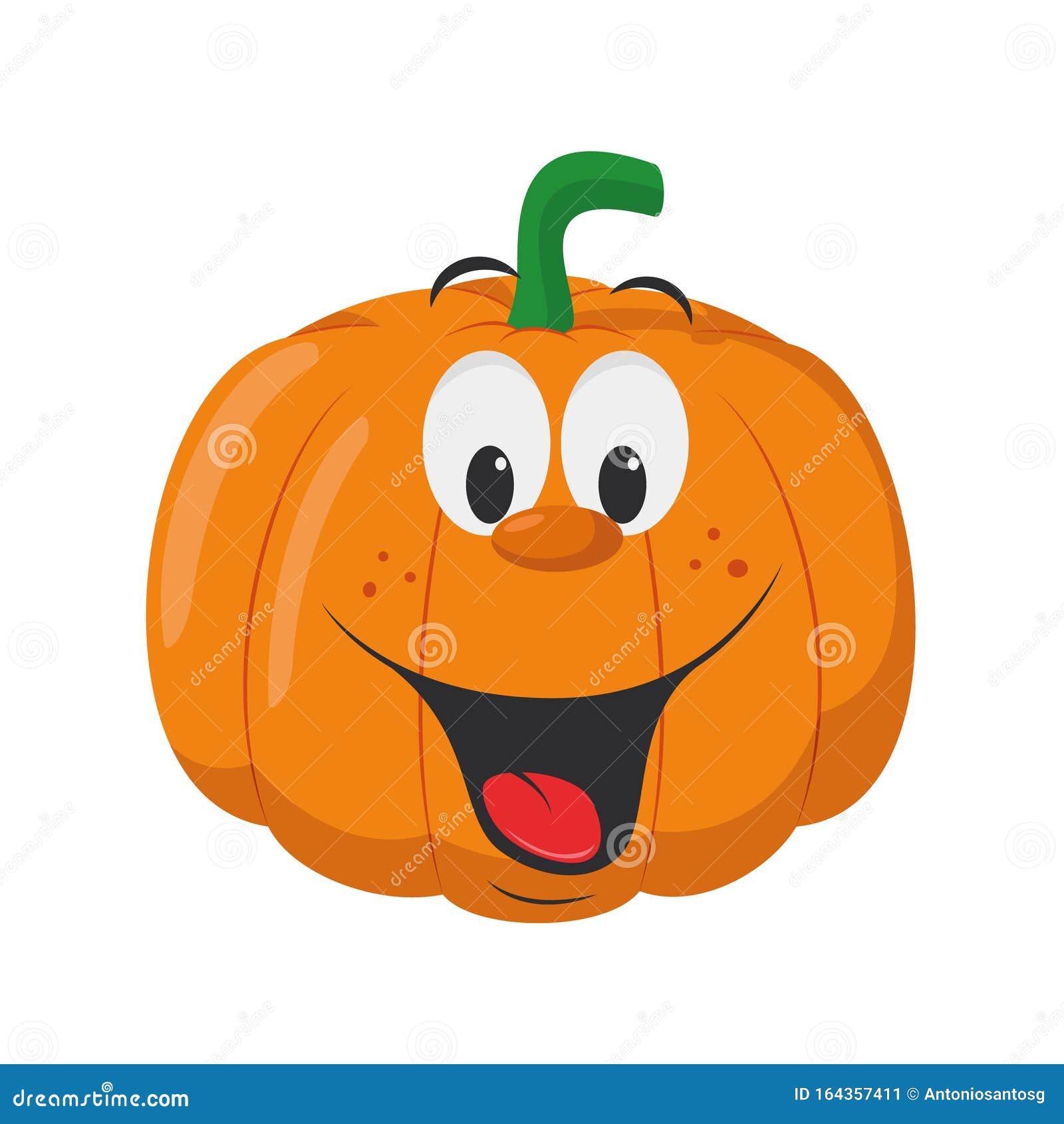 Vector Illustration Of A Funny And Smiling Pumpkin In Cartoon Style