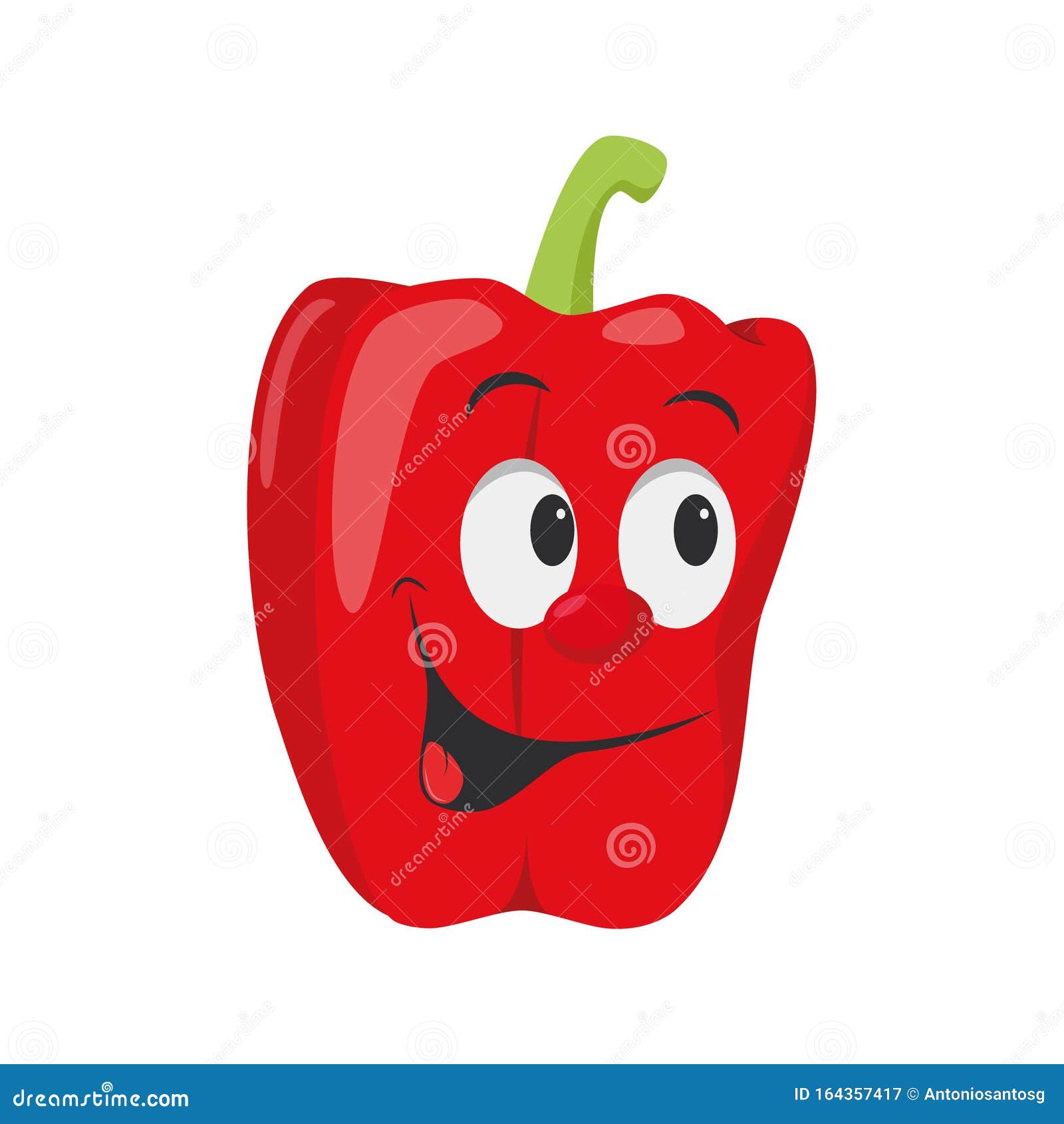 Vector Illustration Of A Funny And Smiling Red Pepper In Cartoon Style