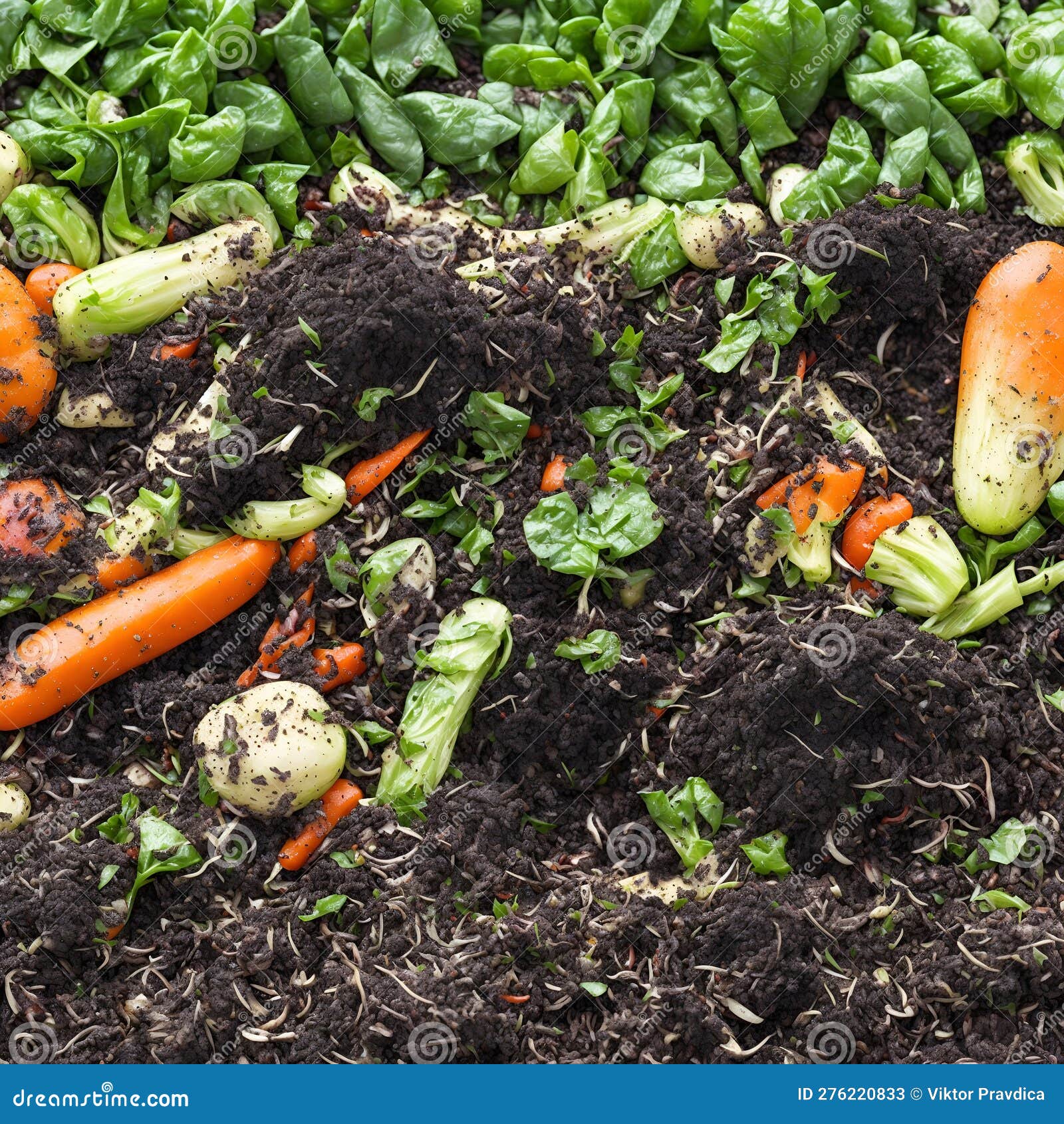 Compost Heap with Vegetables Stock Illustration - Illustration of trash ...