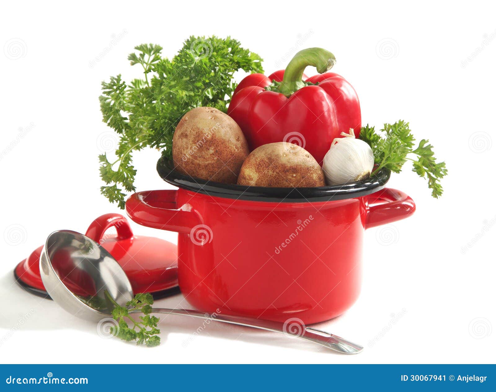 Vegetables in a Cooking Pot Over White Stock Image - Image of healthy ...