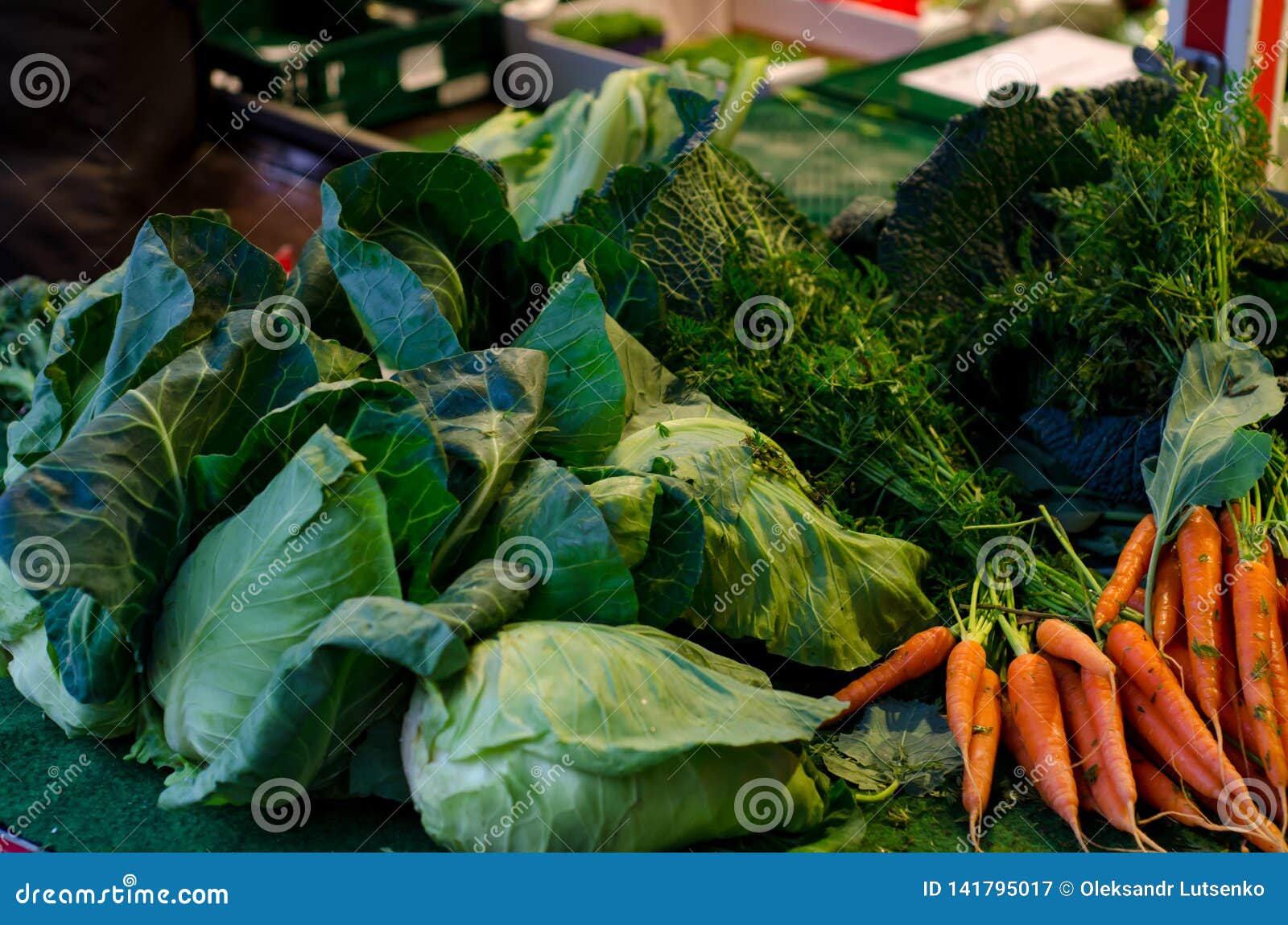 Vegetables on the counter stock image. Image of green - 141795017