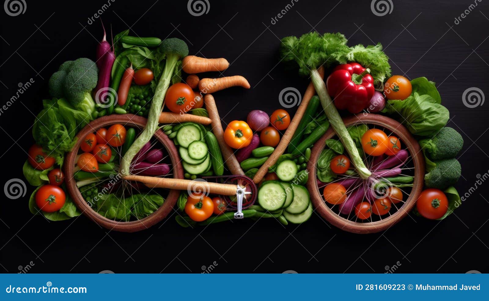 Vegetables in Cycle Shape, Eat Healthy Stock Illustration ...