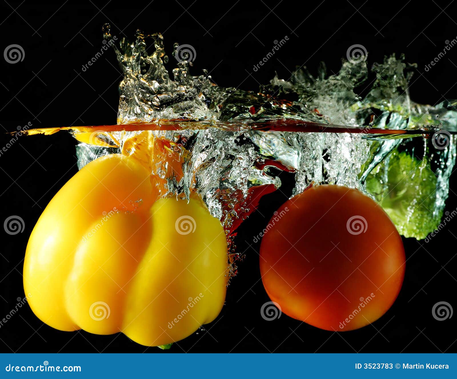 Vegetables Dropped Under Water Stock Image - Image of fall, ingridient ...