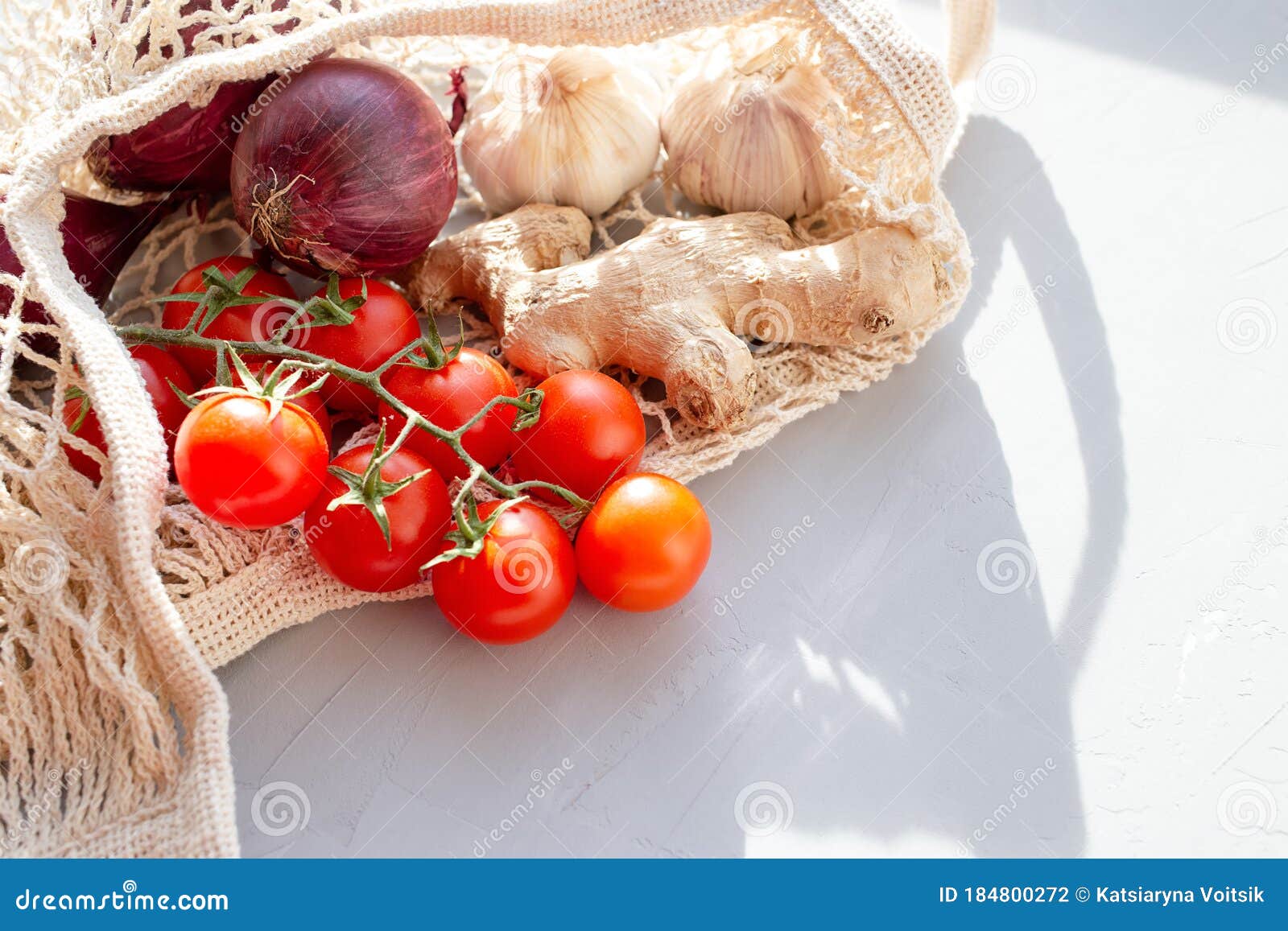 Vegetables in Eco-friendly String Reusable Net Bag Stock Photo - Image ...
