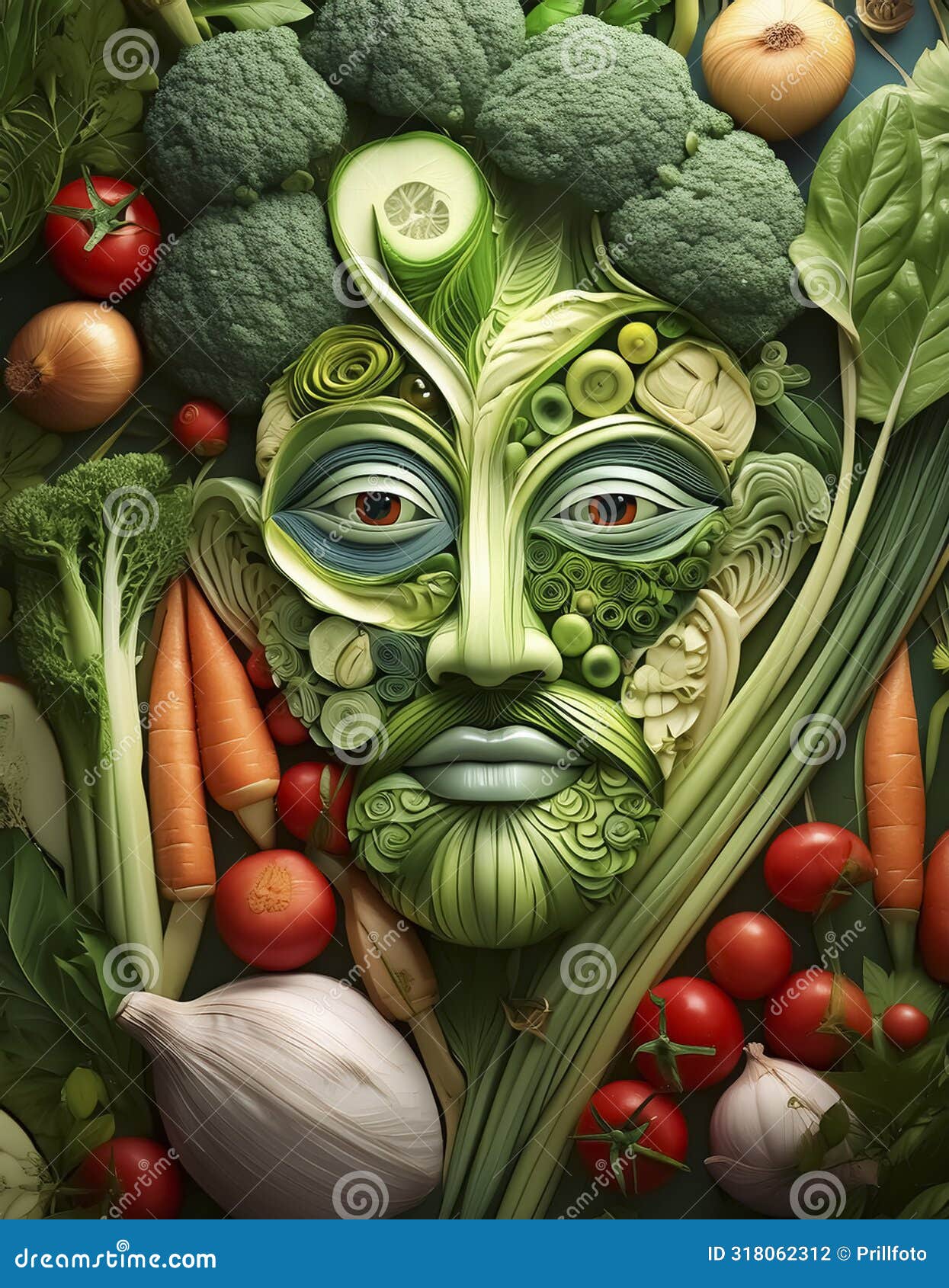 Vegetables face stock illustration. Illustration of variation - 318062312