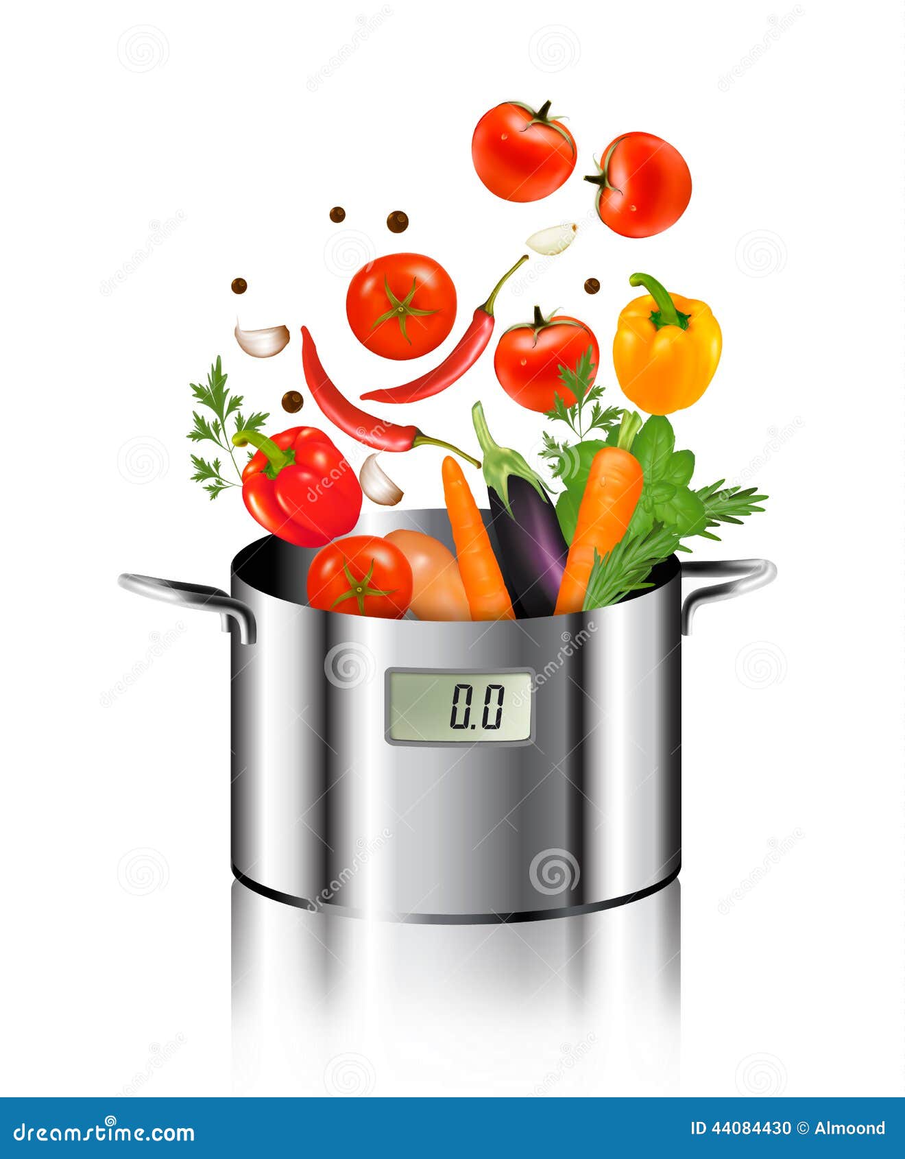 Vegetables Falling into a Pot. Healthy and Diet Food Concept Stock ...
