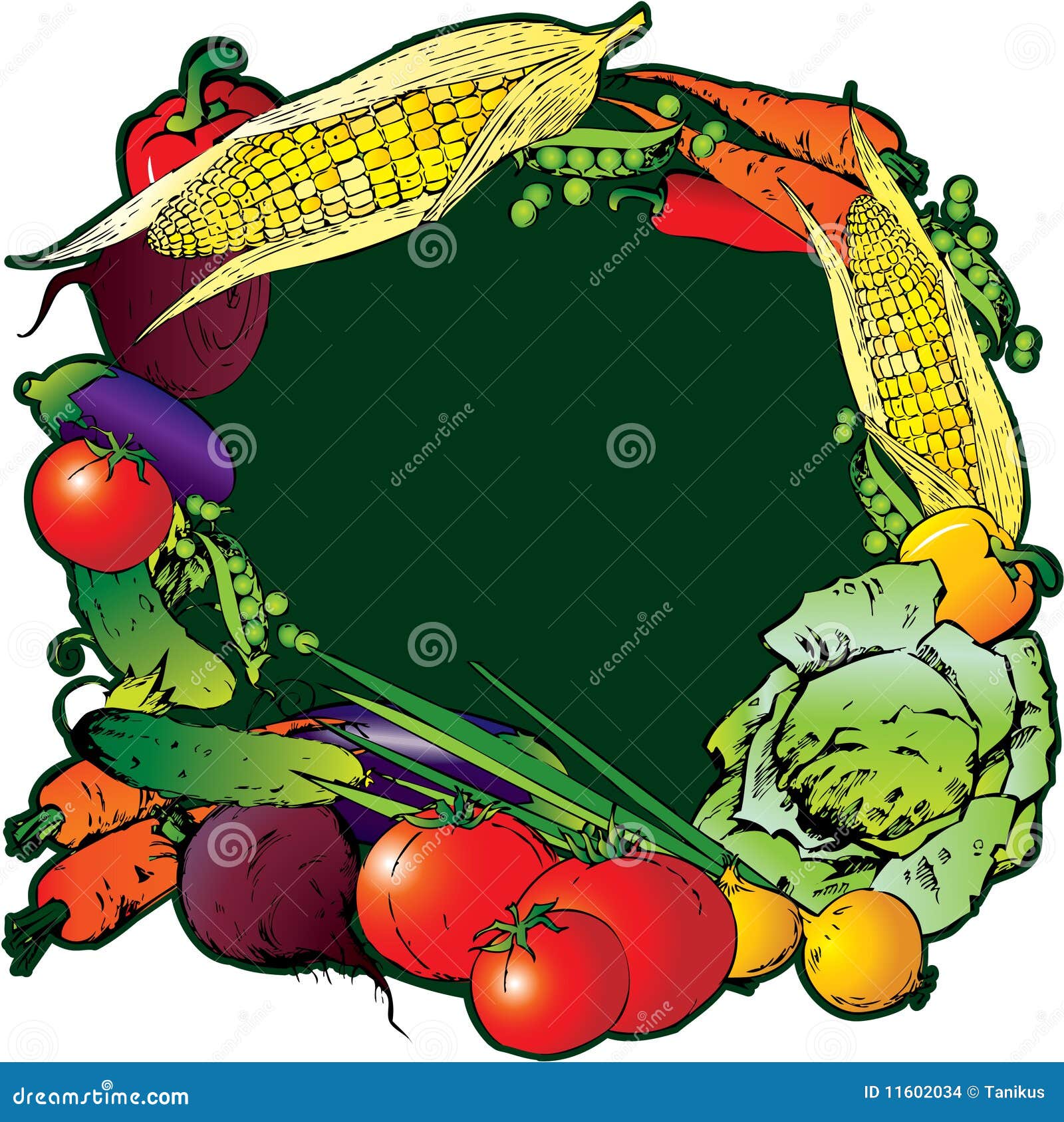Vegetables frame. stock illustration. Illustration of colorful - 11602034