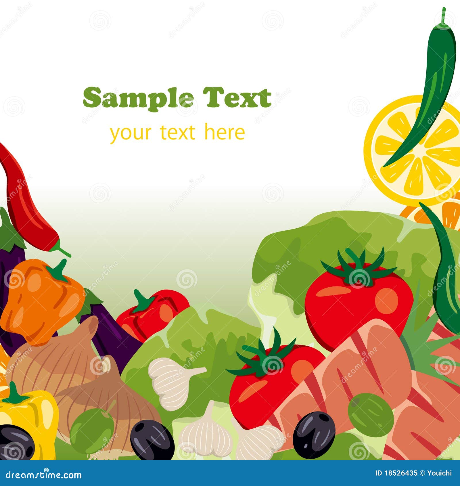 Vegetables frame stock vector. Illustration of onion - 18526435