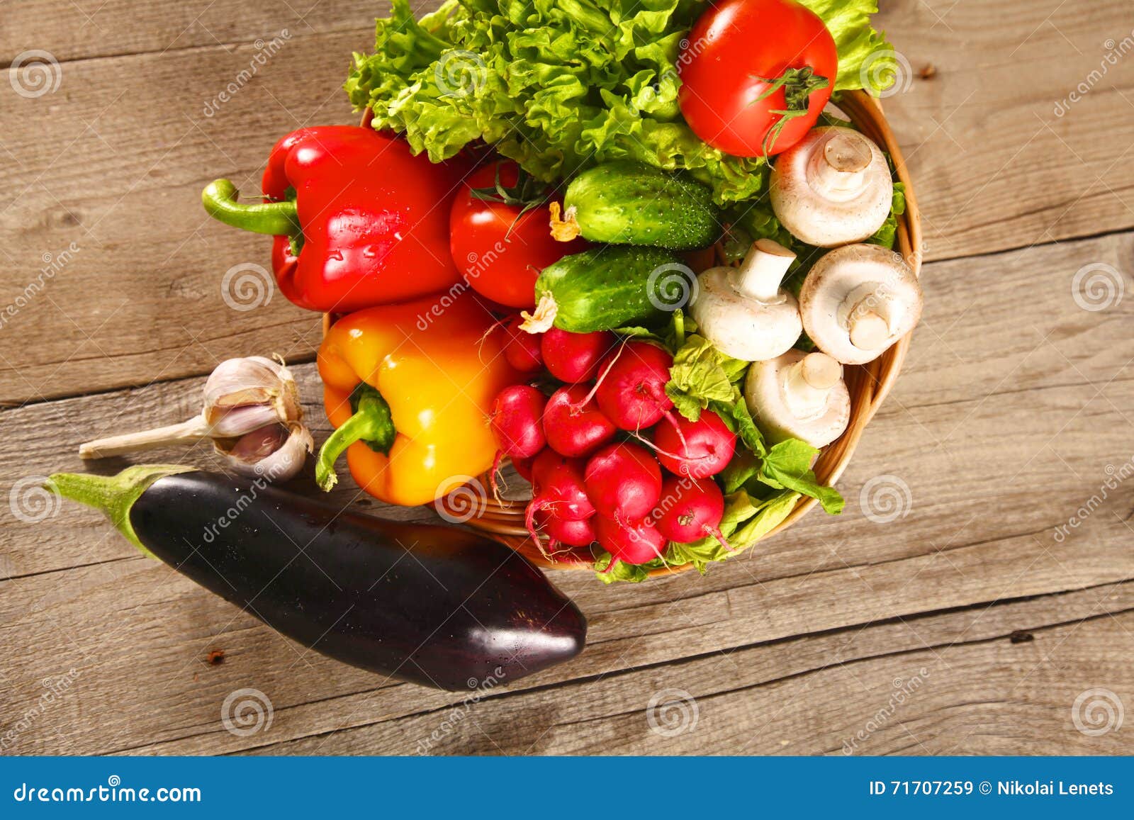 Vegetables . Fresh Bio Vegetable in a Basket Stock Image - Image of ...