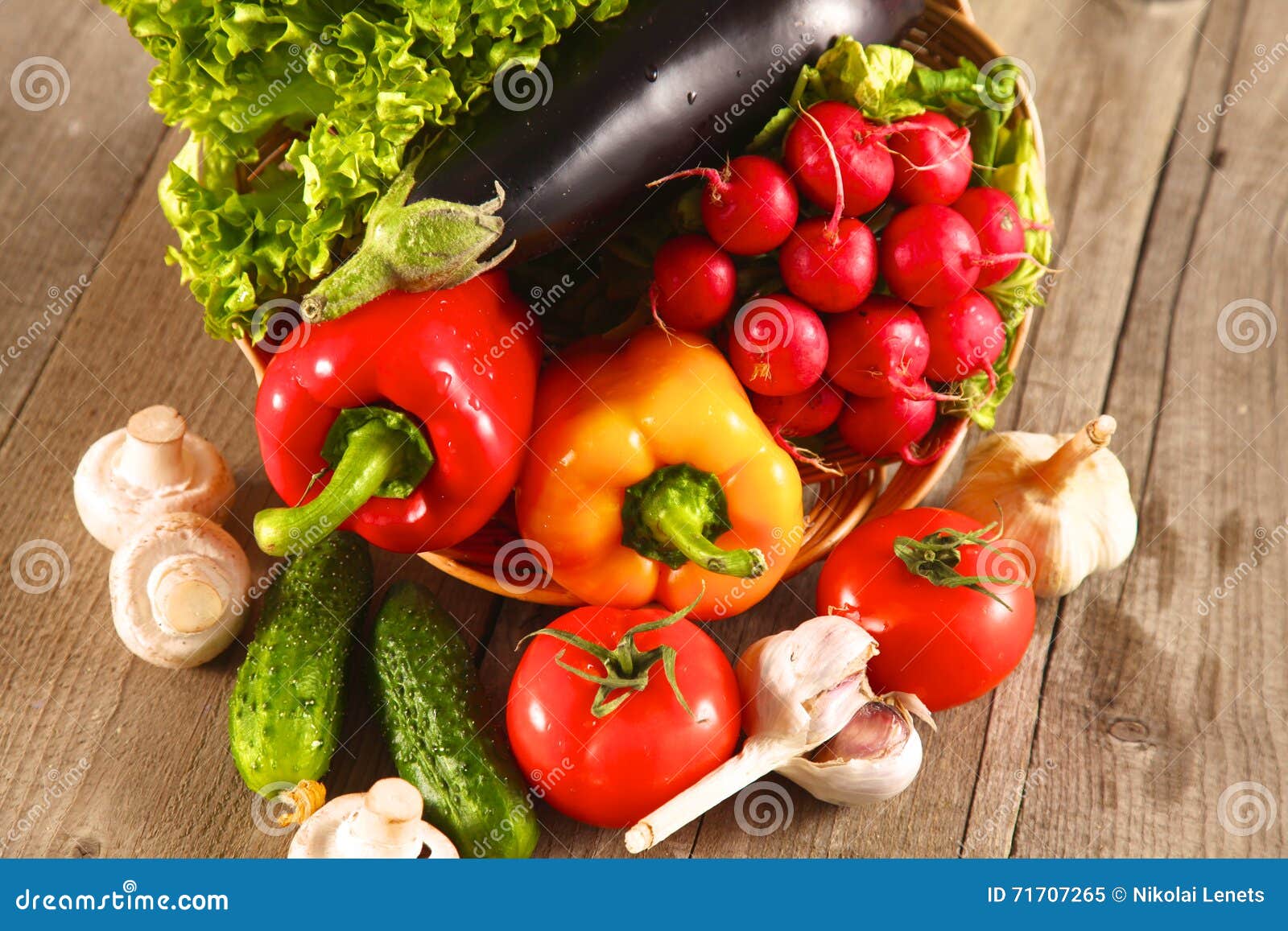 Vegetables . Fresh Bio Vegetable in a Basket Stock Image - Image of ...