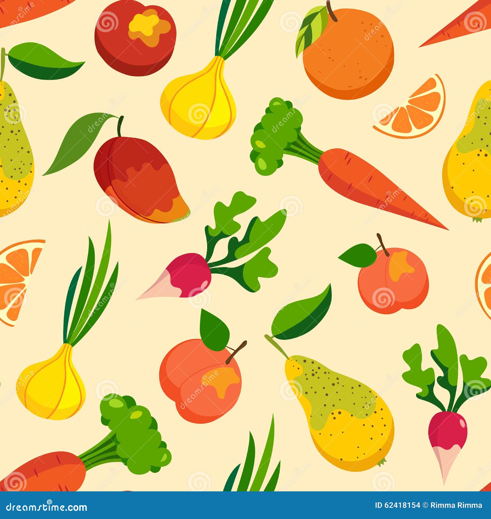 Vegetables & Fruit Pattern Backgrounds Vector Illustration ...