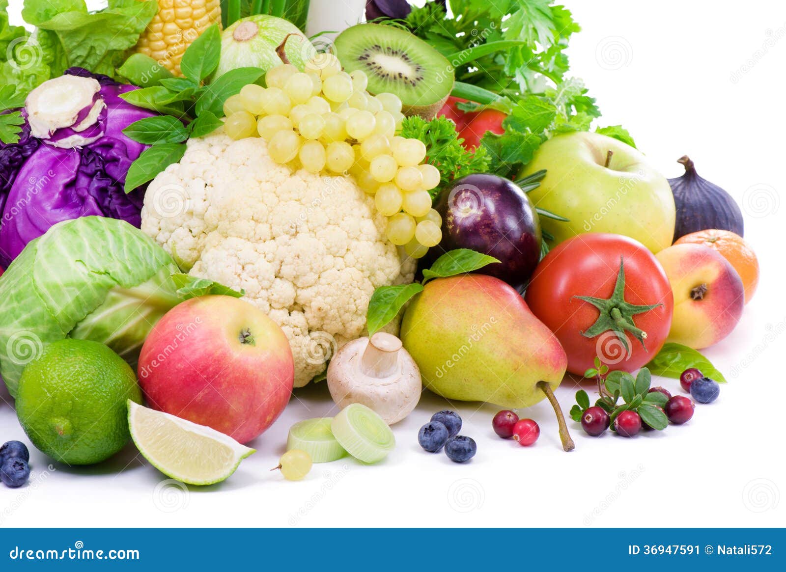 Vegetables, Fruit , Spicy Herbs and Berry Stock Image - Image of ...