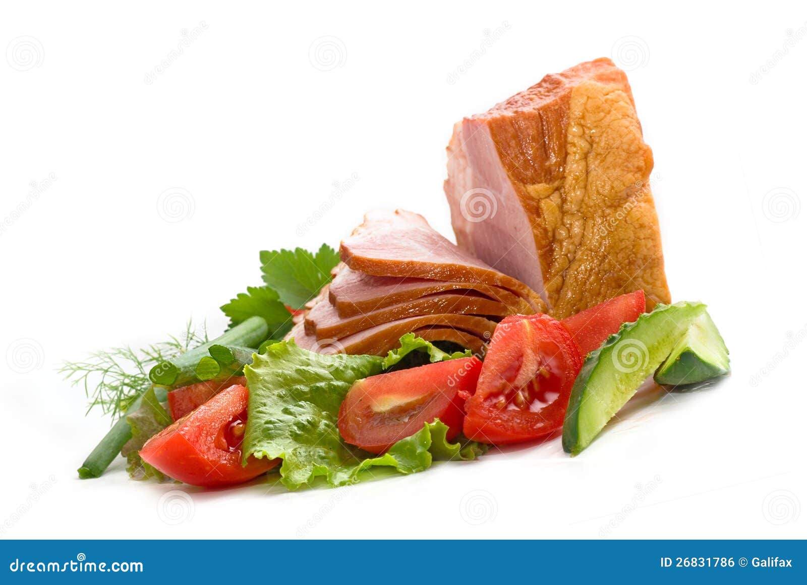 Vegetables and ham stock photo. Image of meaty, vegetable - 26831786
