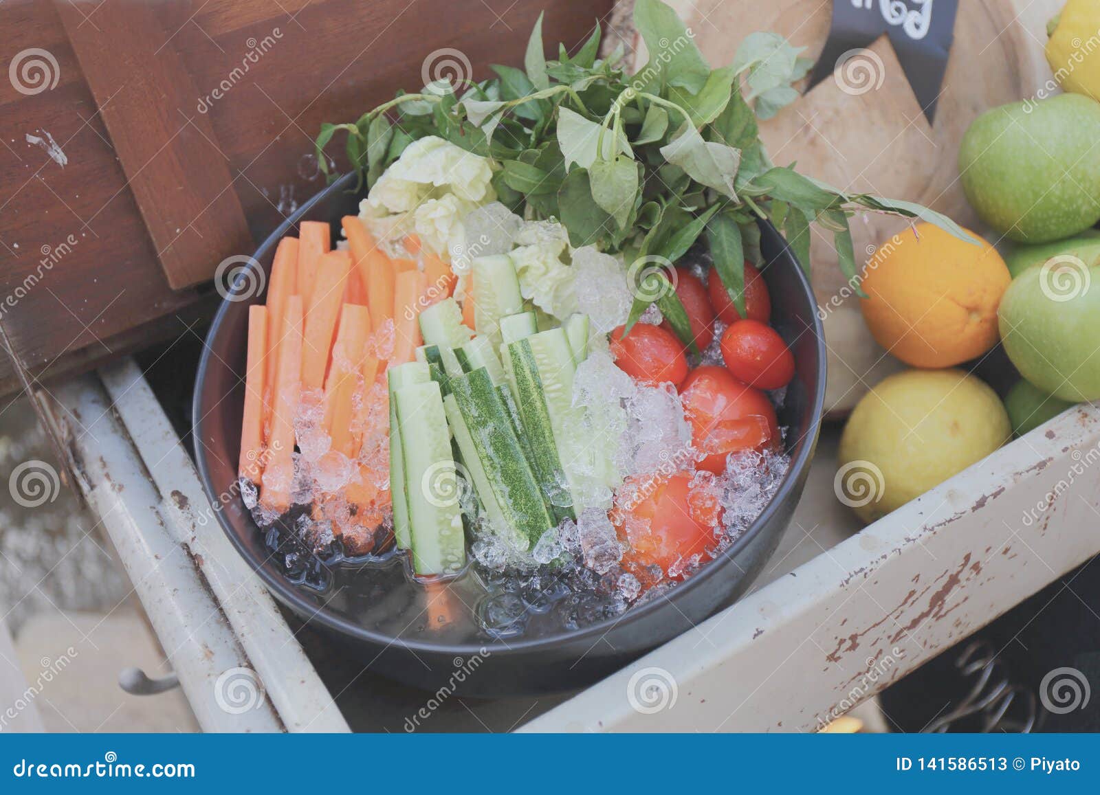 Vegetables with ice stock image. Image of food, freshness - 141586513
