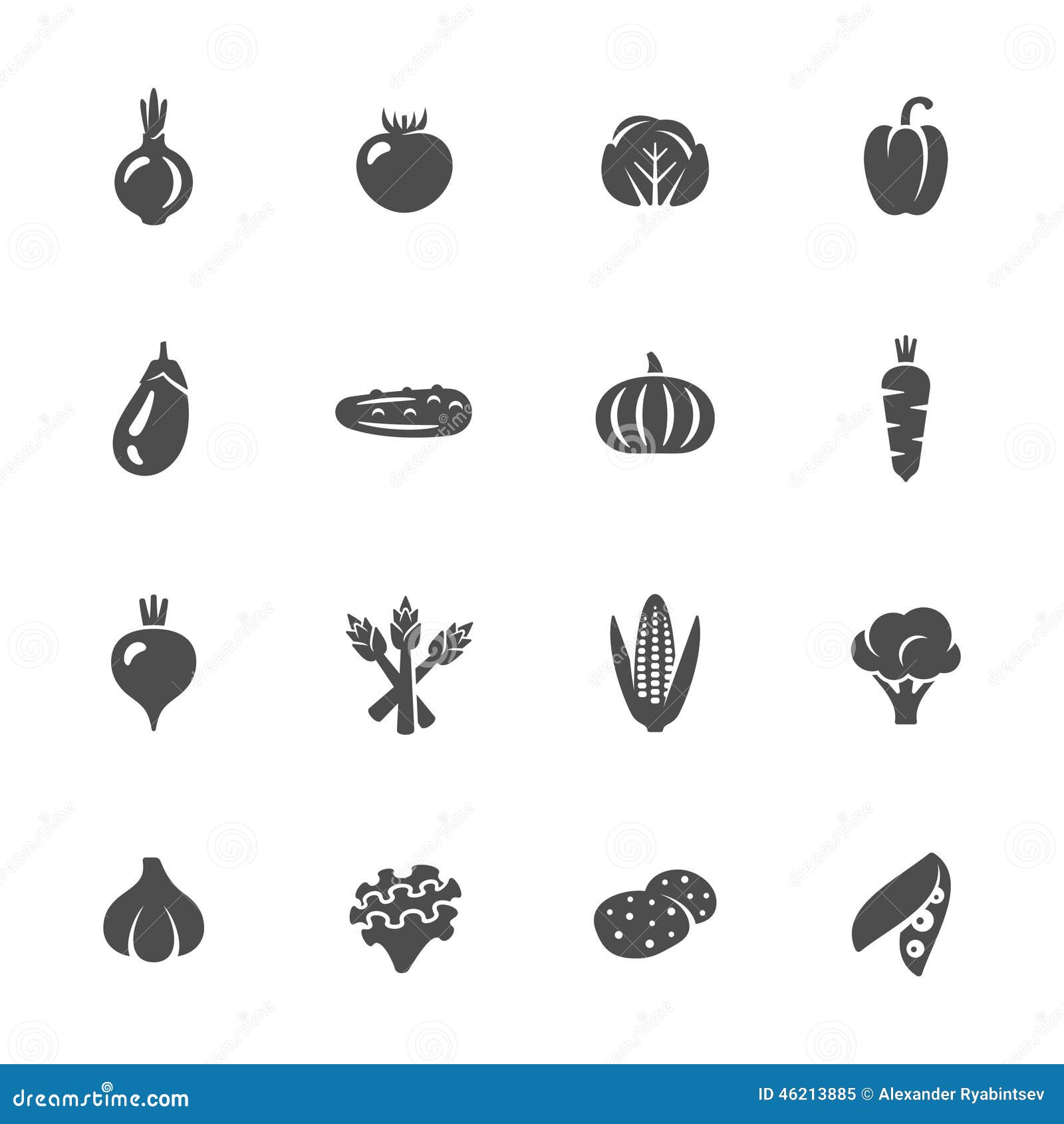 Vegetables icon set stock vector. Illustration of cooking - 46213885