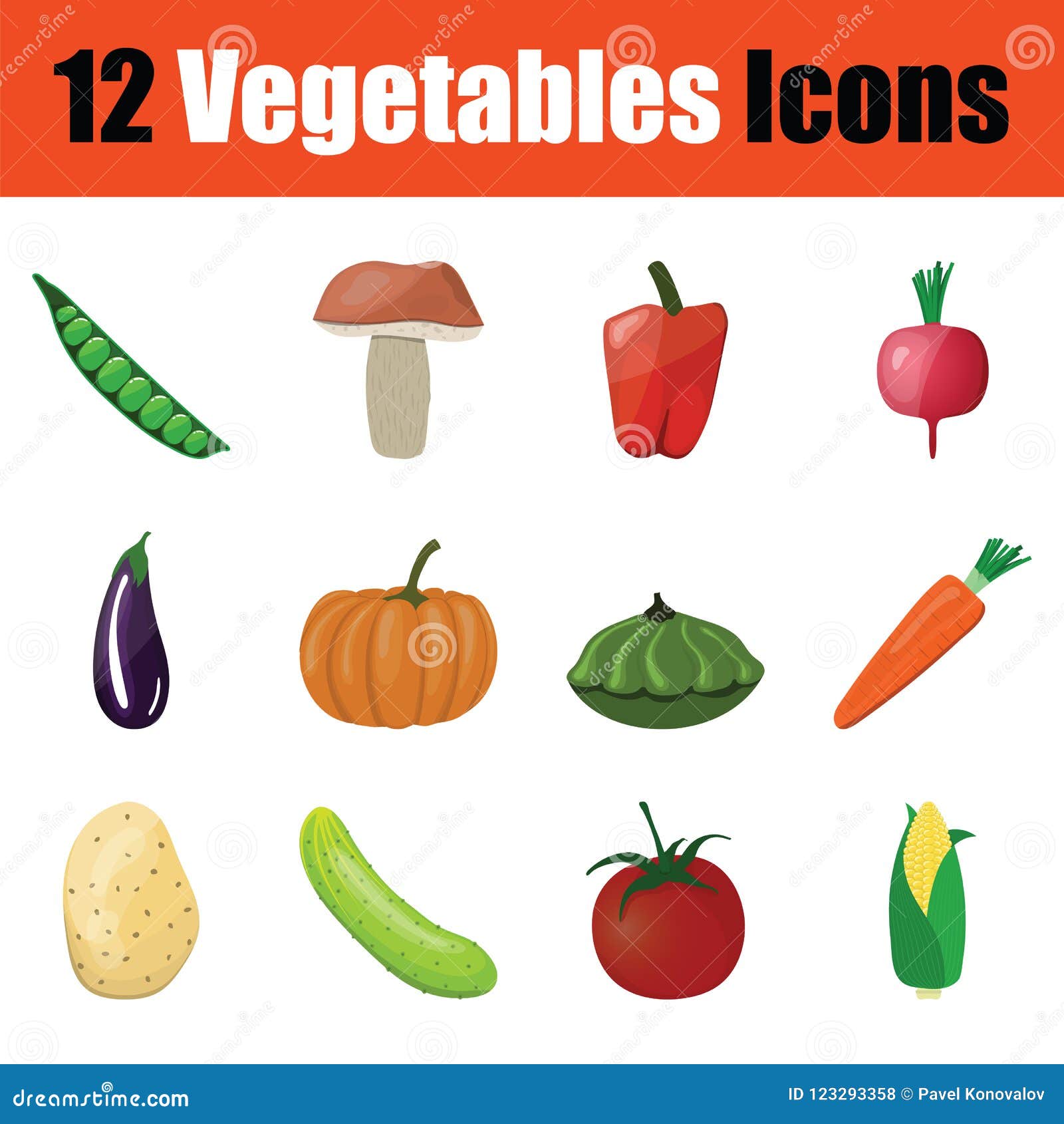 Vegetables icon set stock vector. Illustration of health - 123293358