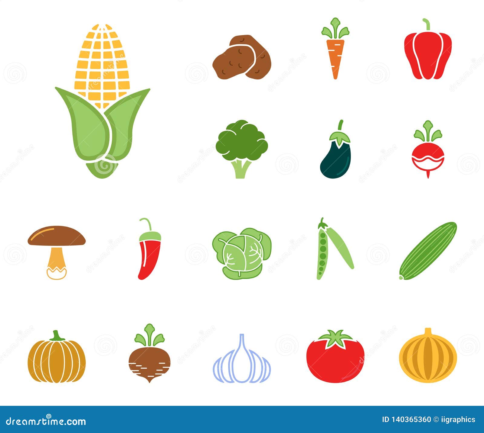 Vegetables icon set stock illustration. Illustration of harvest - 140365360