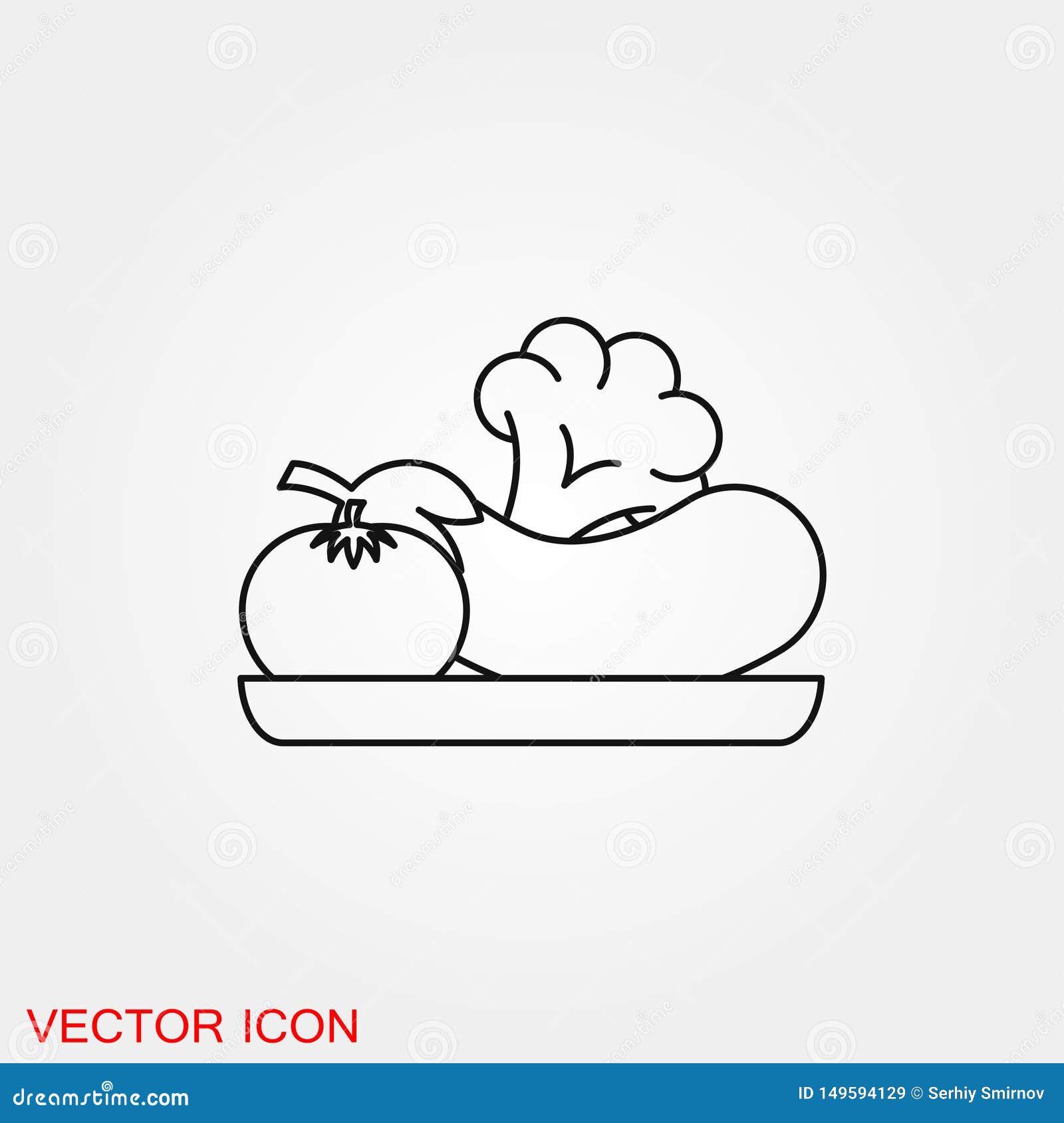 Vegetables Icon Vector Sign Symbol for Design Stock Illustration ...
