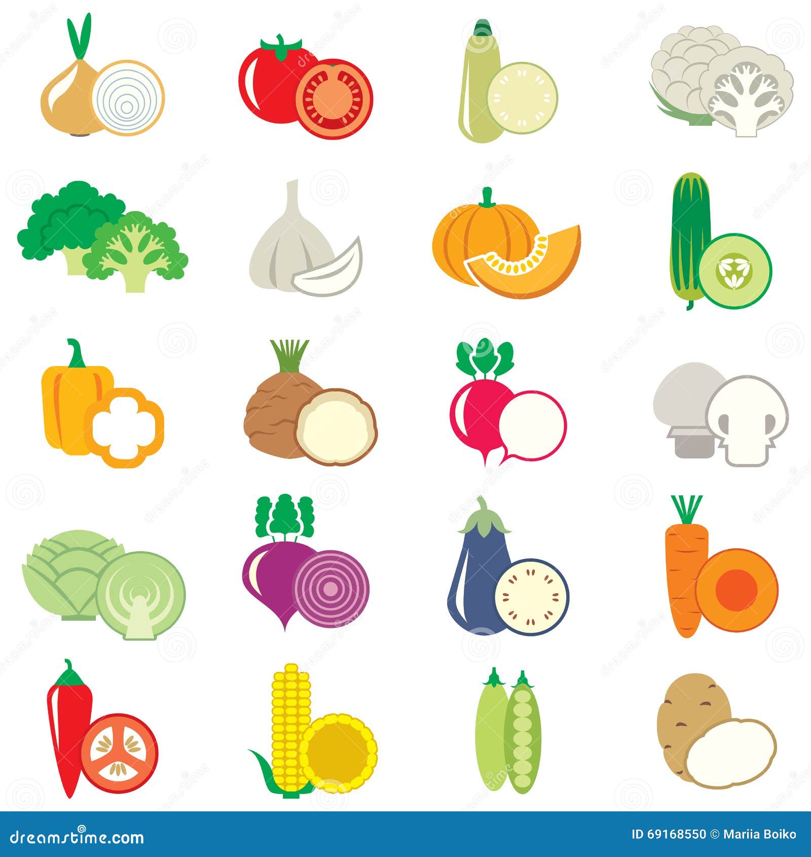 Vegetables Icons Set Vector Stock Vector - Illustration of products ...