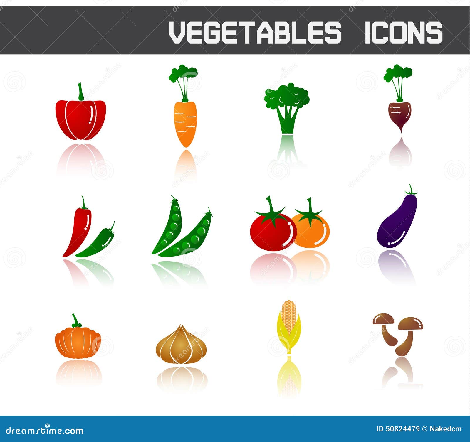 Vegetables Icons Symbol Vector Illustration Stock Vector - Illustration ...