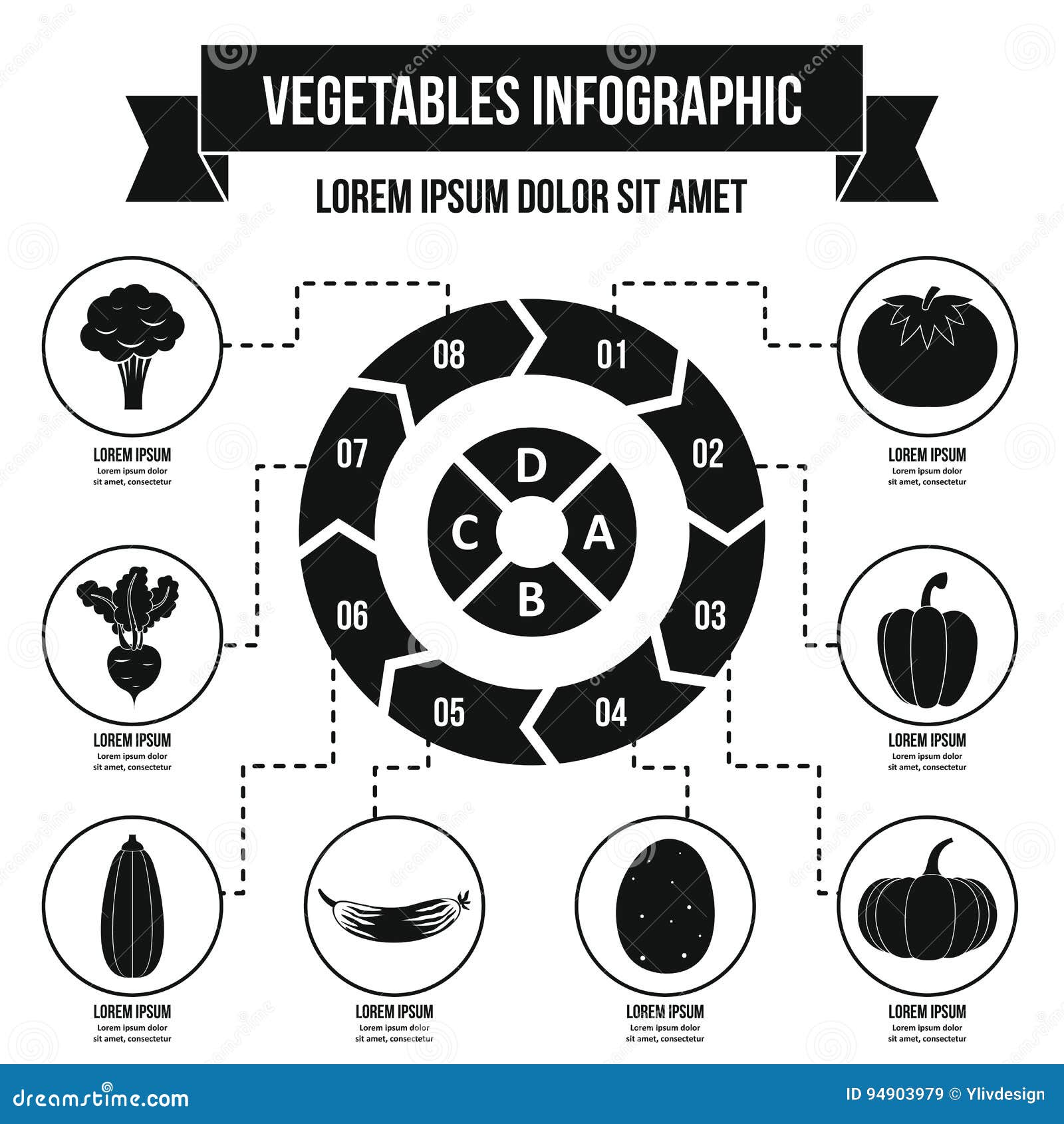 Vegetables Infographic Concept, Simple Style Stock Vector ...