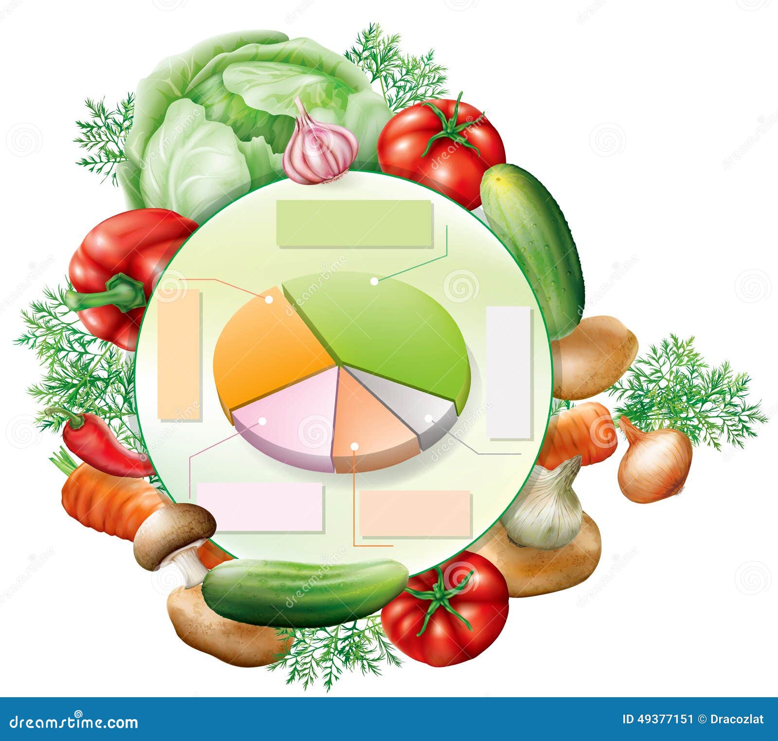 Vegetables and Infographic Elements Stock Vector - Illustration of ...