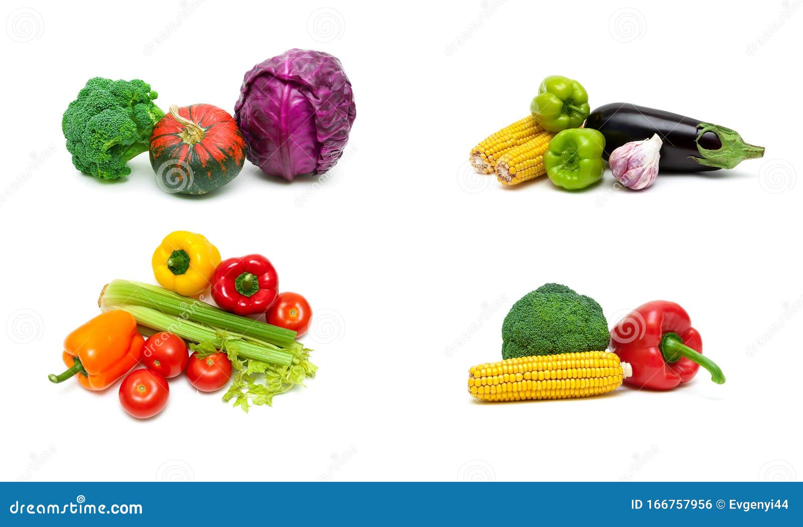 Vegetables Isolated on a White Background Stock Photo - Image of ...