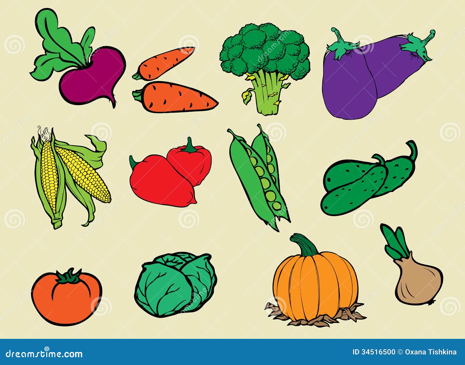 Vegetables kit stock vector. Illustration of eggplant - 34516500