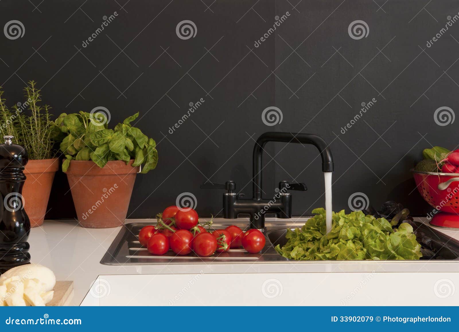 Vegetables in the Kitchen Sink Stock Image - Image of indoors, decor ...