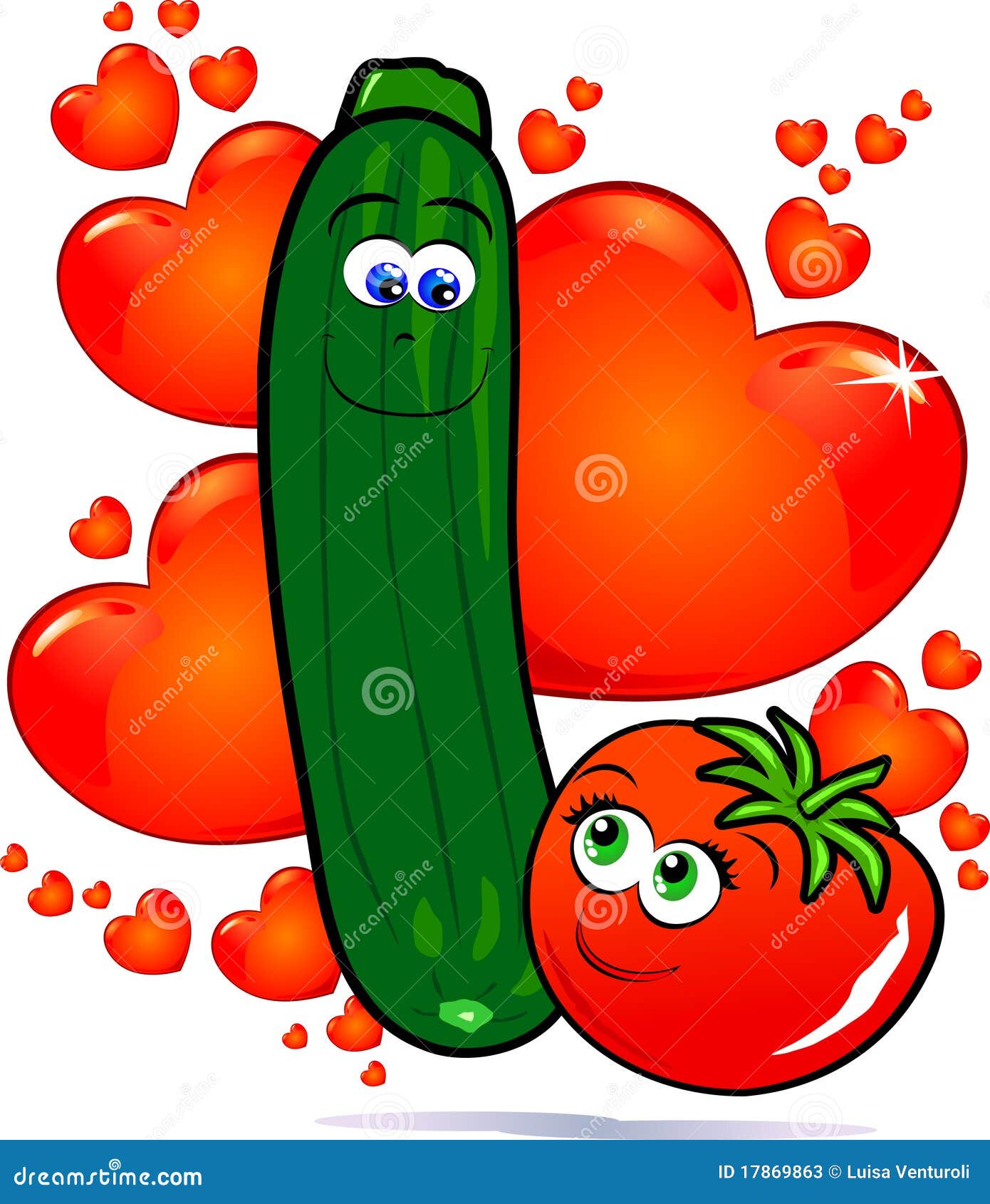 Vegetables in love stock illustration. Illustration of tomato - 17869863
