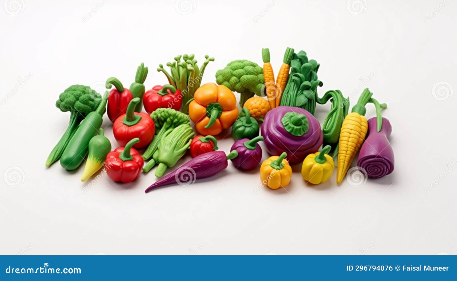 Vegetables Made of Coloured Plasticine Clay Isolated on a White ...