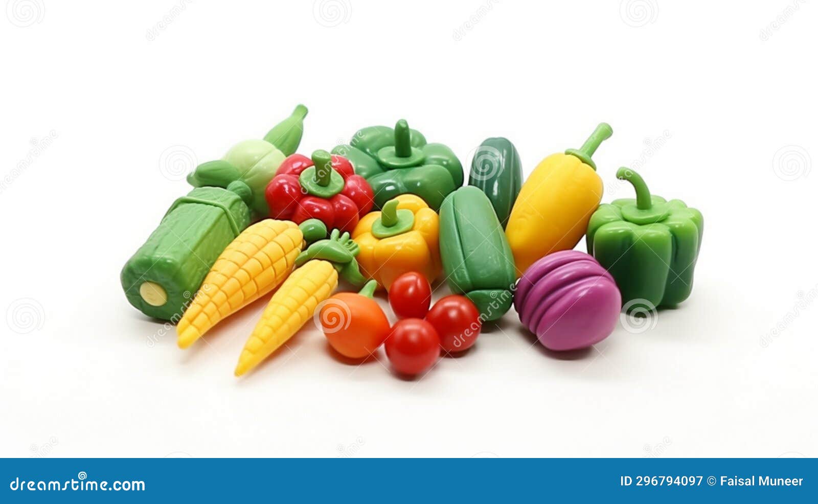Vegetables Made of Coloured Plasticine Clay Isolated on a White ...