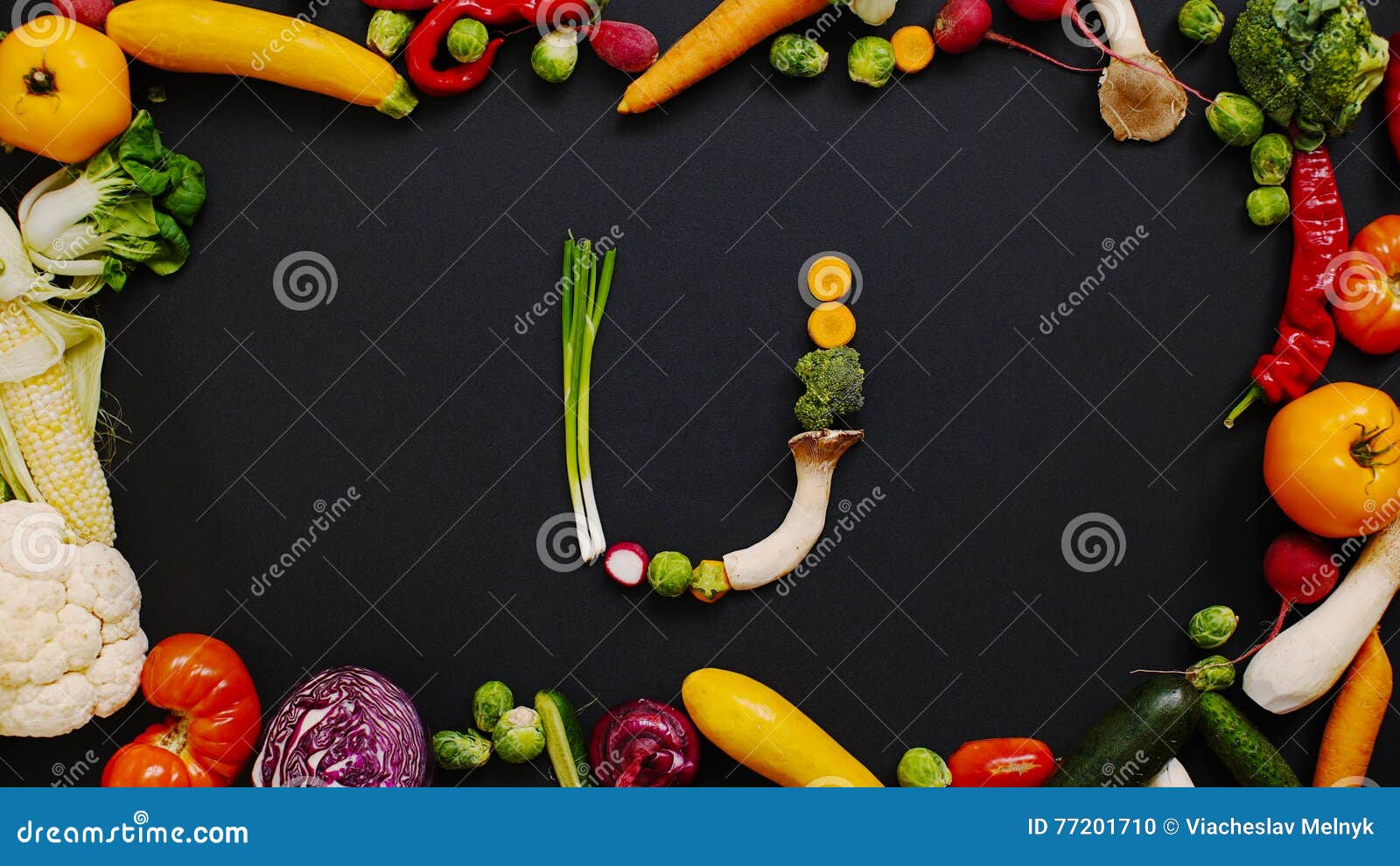 Vegetables made letter U stock photo. Image of health - 77201710