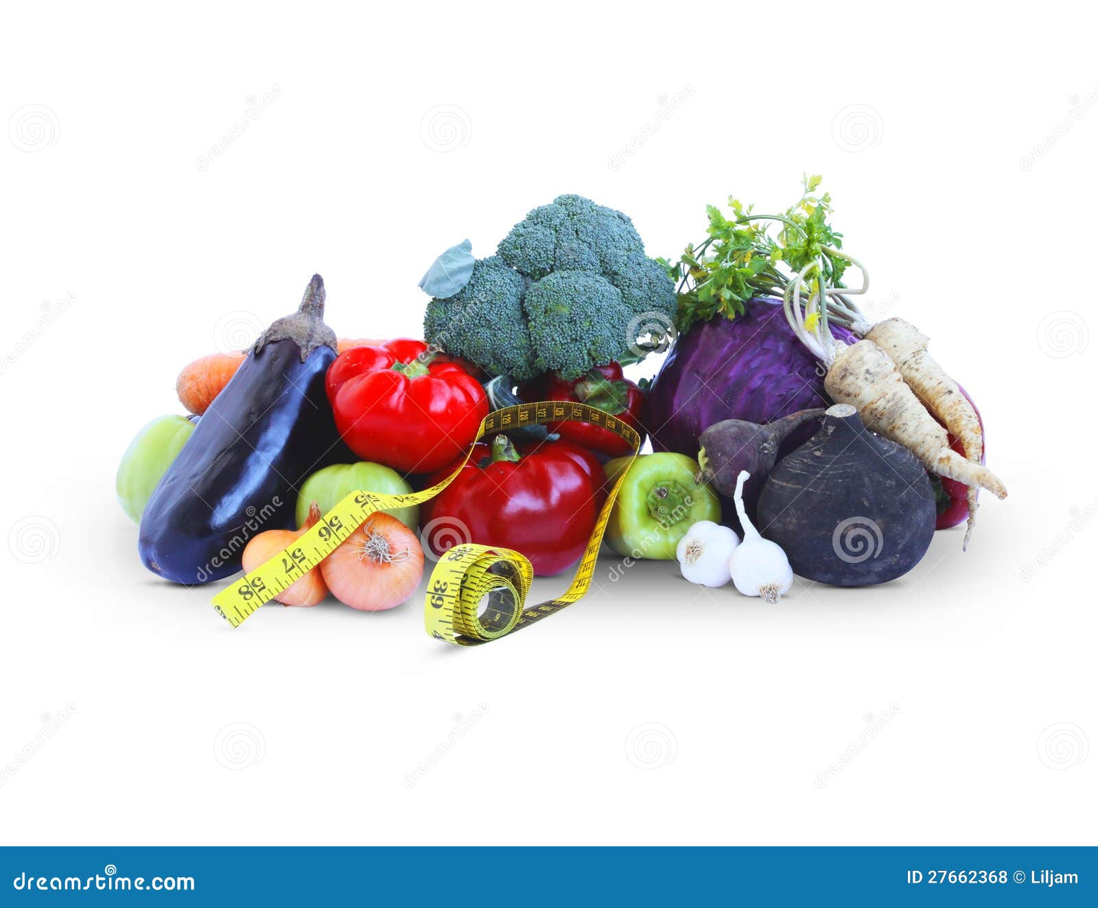 Vegetables and Measurement Tape Stock Photo - Image of healthy ...