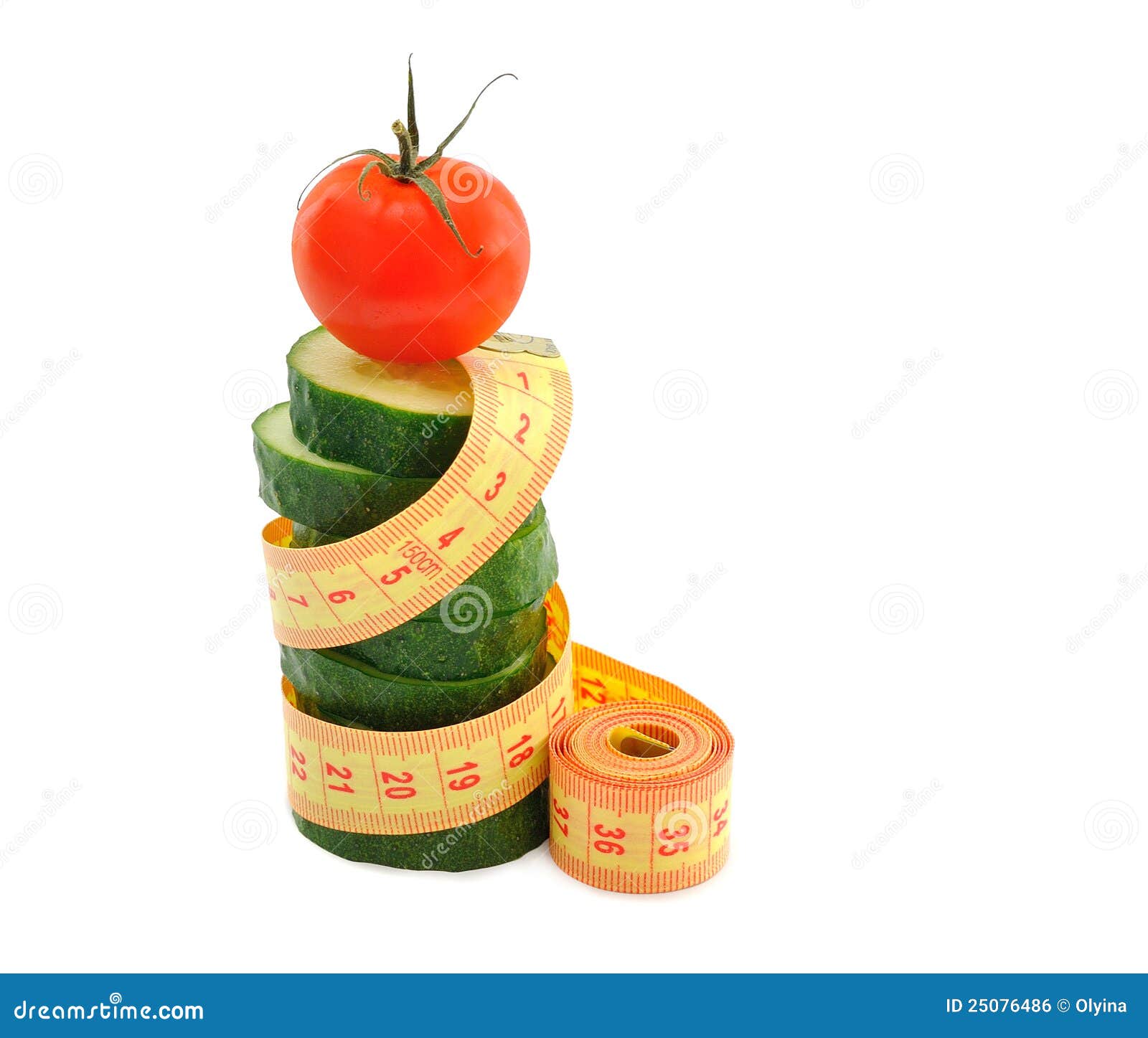Vegetables and Measuring Tape Stock Photo - Image of measure, calorie ...