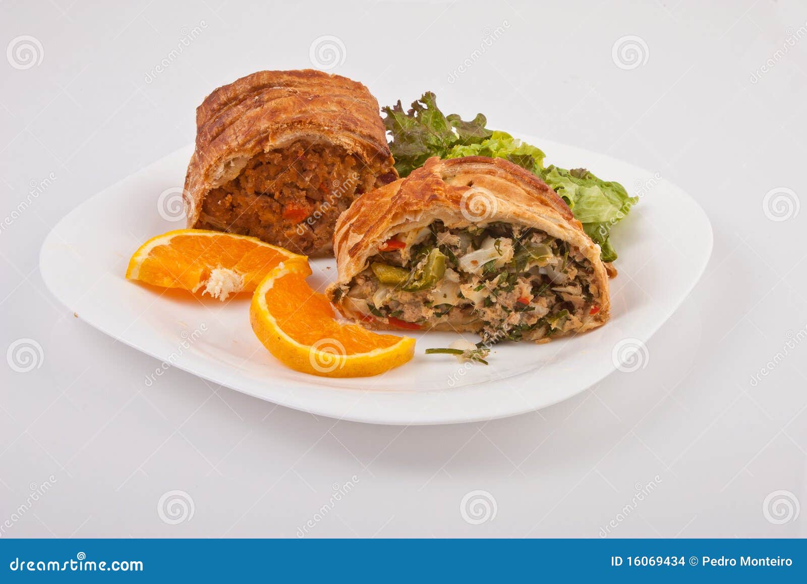 Vegetables and Meat Roll and Salad Stock Photo - Image of vegetable ...