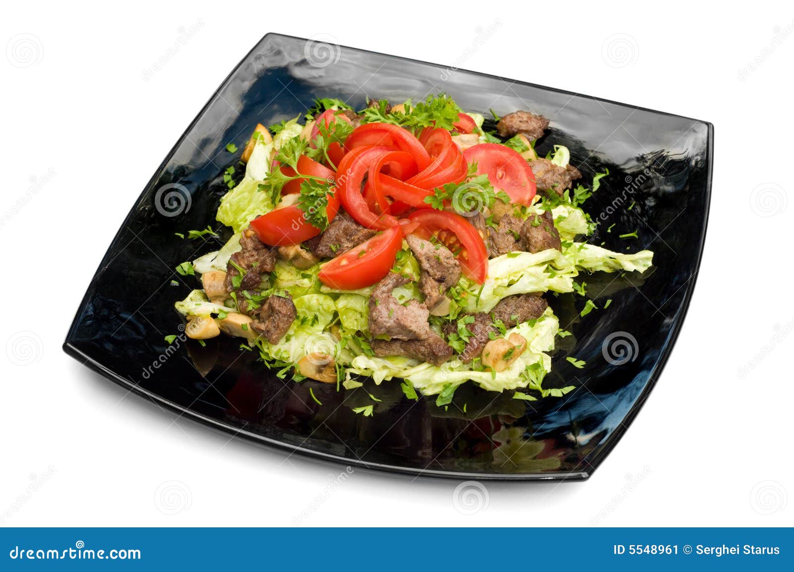 Vegetables and meat salad stock image. Image of mushroom - 5548961
