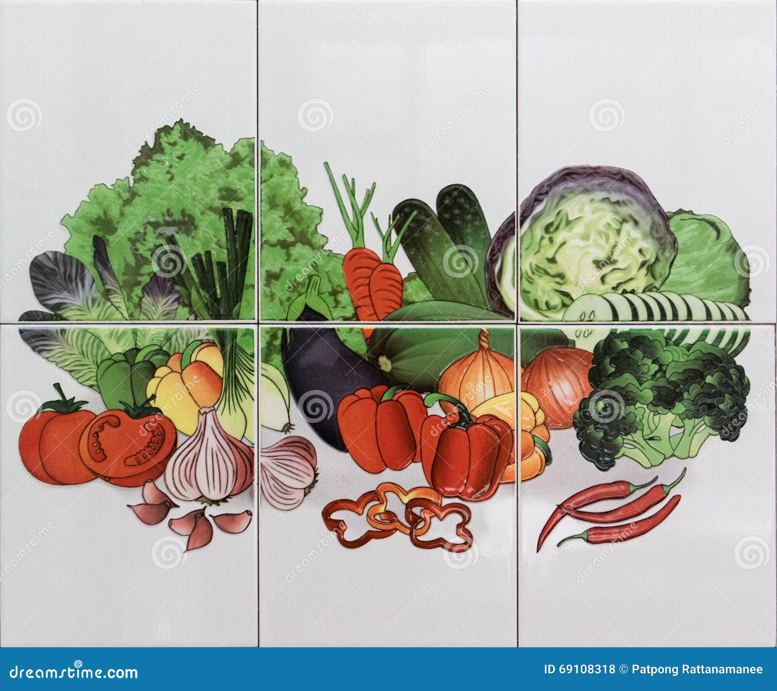 Vegetables mosaic tiles stock photo. Image of healthy - 69108318