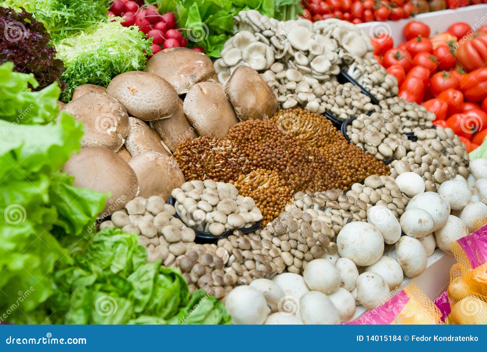 Vegetables and Mushrooms in Supermarket Stock Photo - Image of ...