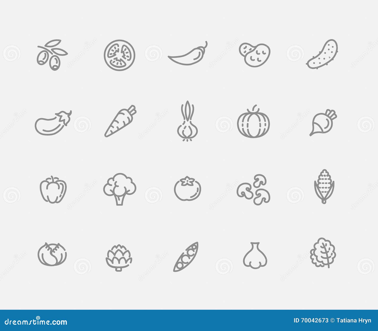 Vegetables Outline Vector Icons Stock Vector - Illustration of organic ...