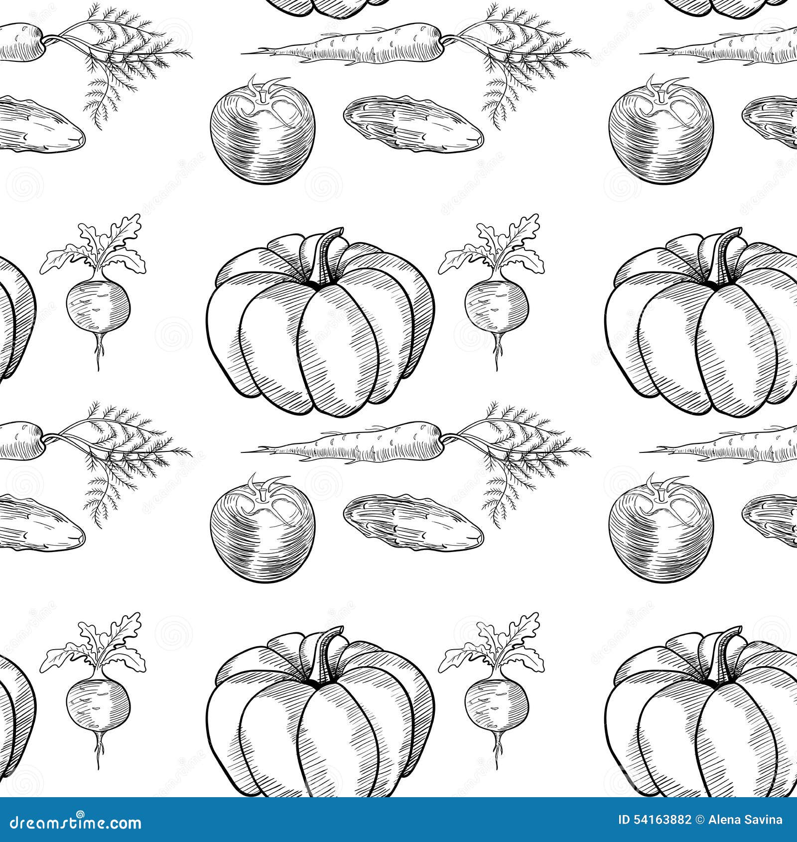 Vegetables Pattern stock vector. Illustration of kitchen - 54163882