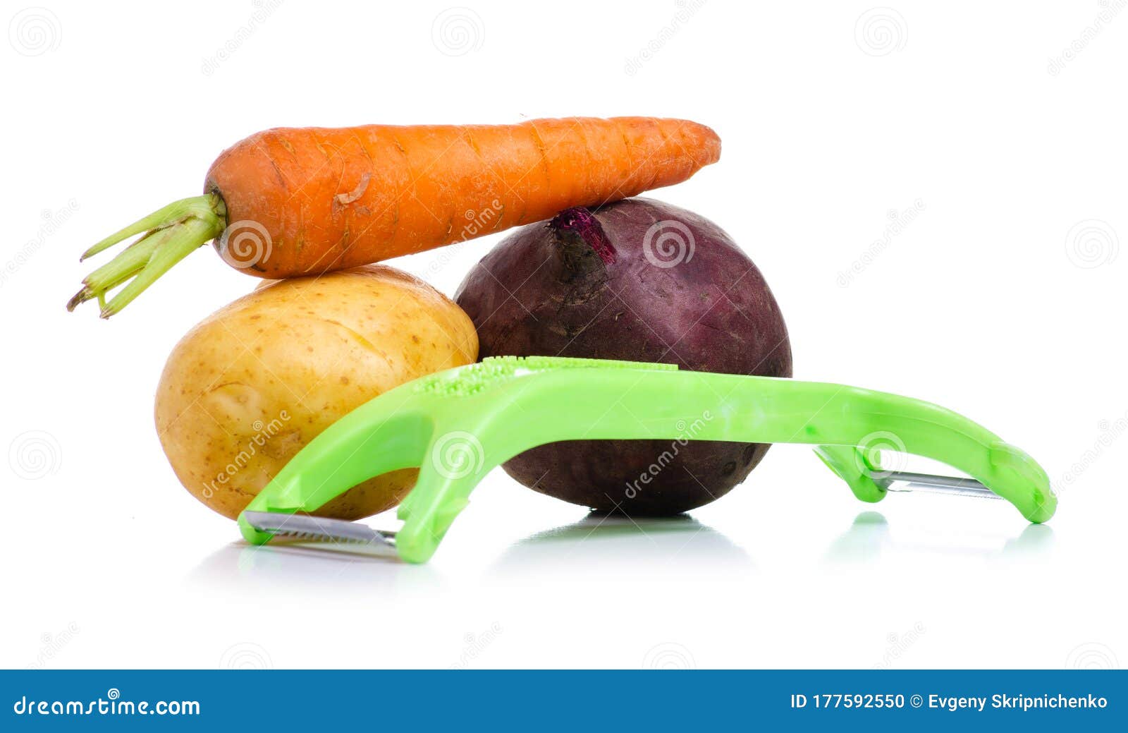 Vegetables and peeler stock photo. Image of background - 177592550