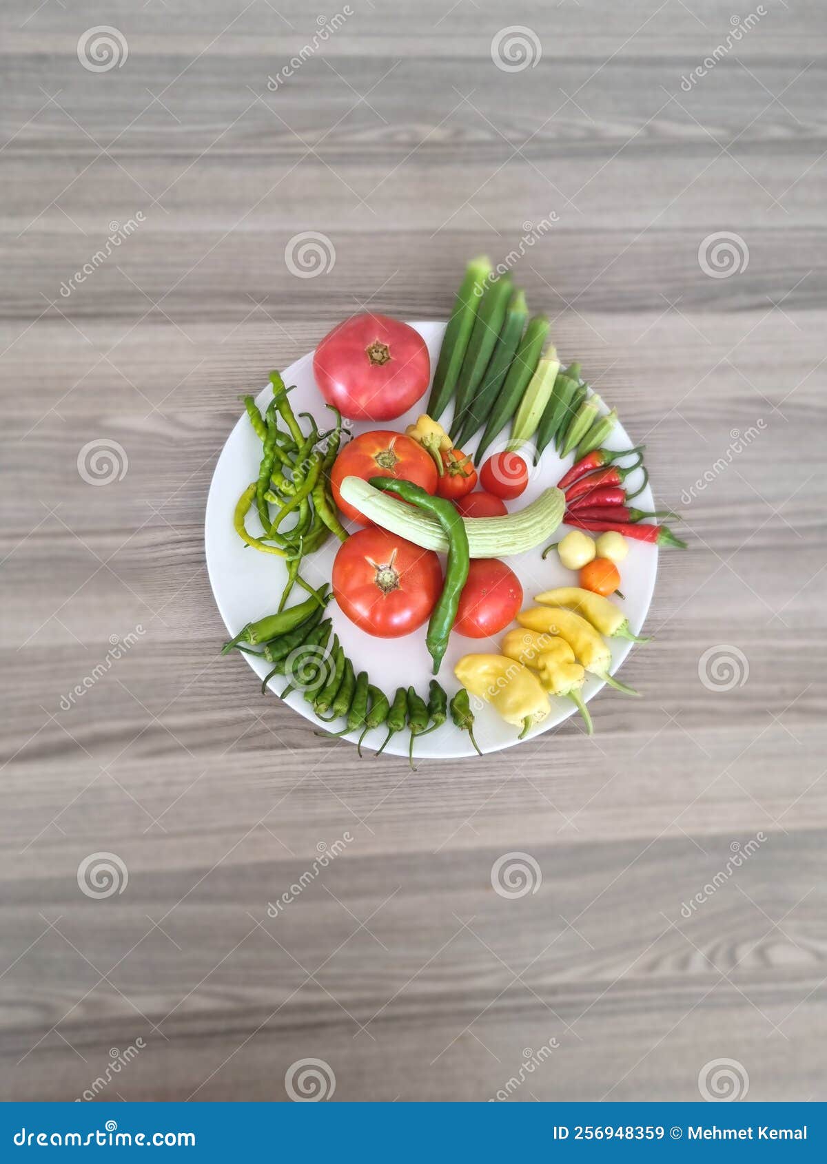 Vegetables Plate on the Table Healthy Nature Stock Image - Image of ...