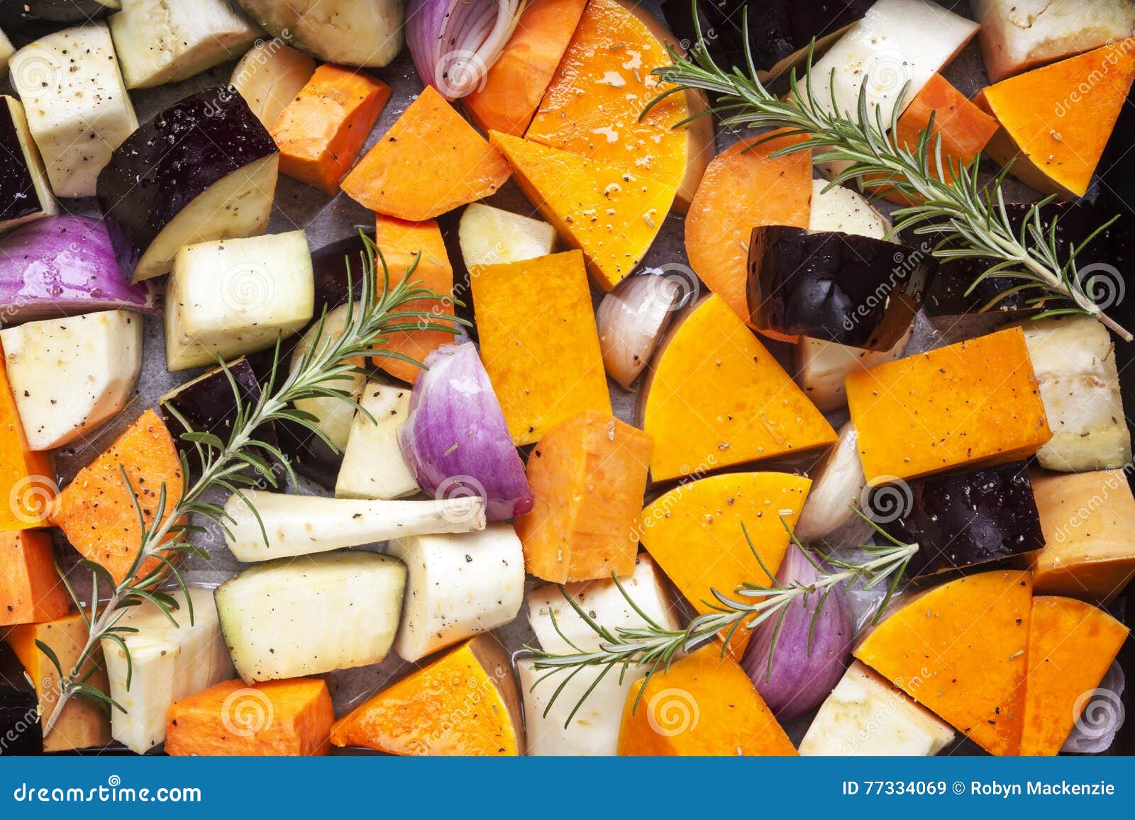 Vegetables Ready for Roasting Top View Stock Image - Image of roasting ...