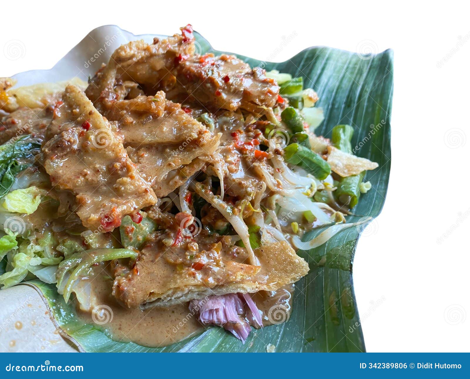 Vegetables Salad or Pecel Isolated on White Background Stock Photo ...