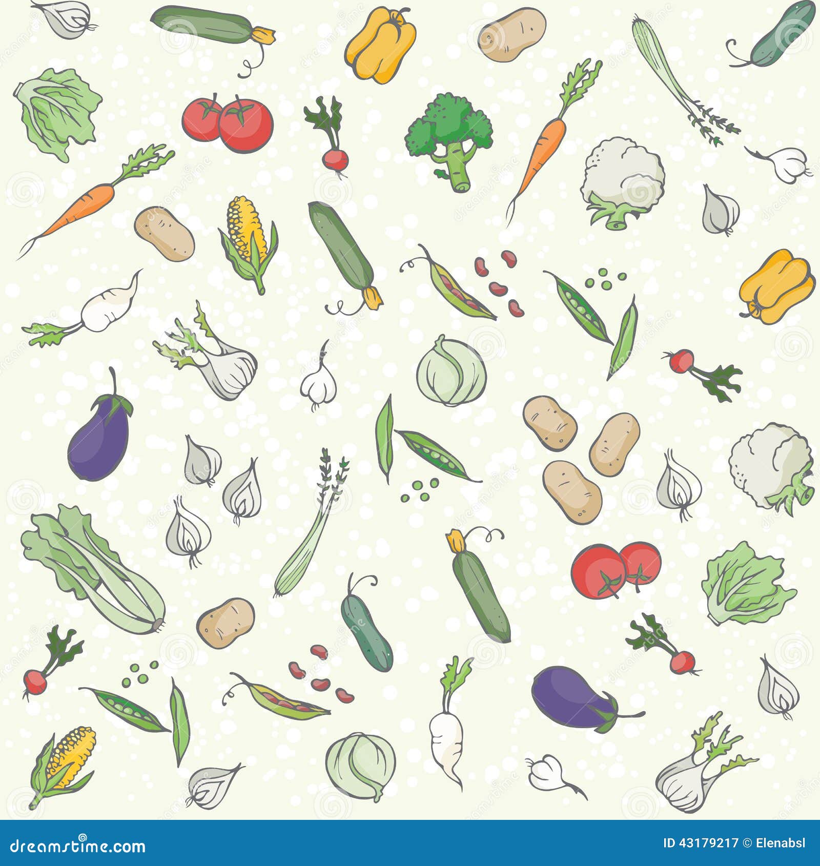 Vegetables Seamless Background Stock Vector - Illustration of beans ...